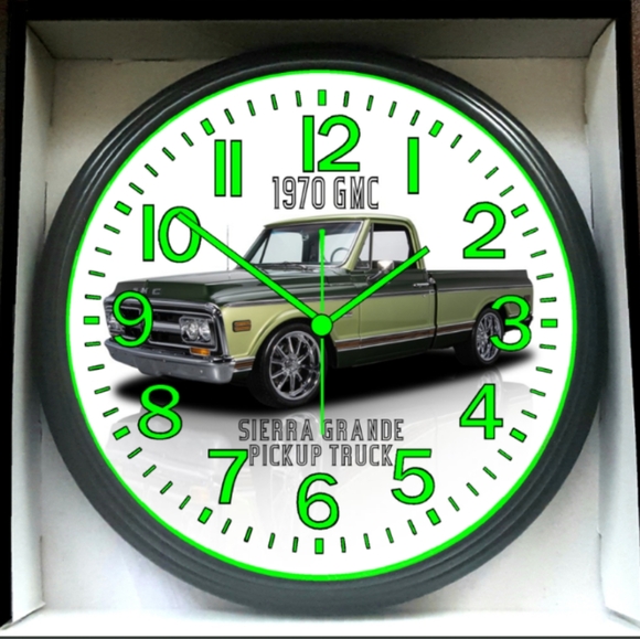 Wall Decor | 197 Gmc Sierra Short Bed Glow In The Dark Wall Clock New ...